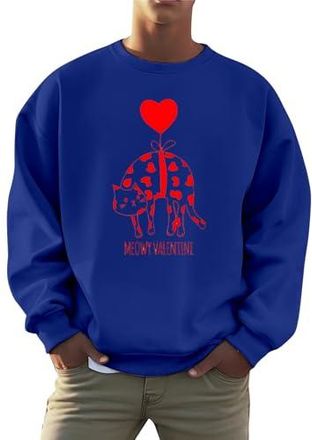 Generic 2026 - Sweat-shirt d&eacute;contract&eacute; &agrave; col rond pour homme et femme - Imprim&eacute; lettre, bleu, 3XL