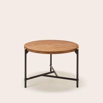 Madura Table Basse Thimea Teck recyclé et noir - MARRON
