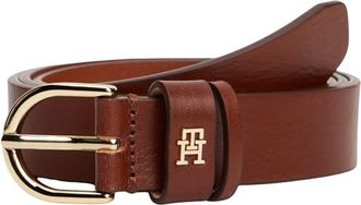 Tommy Hilfiger Ceinture Femme Essential Effortless 2,5 cm Cuir, Marron (Winter Cognac), 100 cm