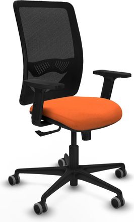 Piqueras y Crespo Stuhl aus blauem Netzstoff Zulema mit 2D-Armen, h&ouml;henverstellbare Lendenwirbelst&uuml;tze, ausgestattet mit 3 Positionen und Schneidschaum, mit Rollen von 