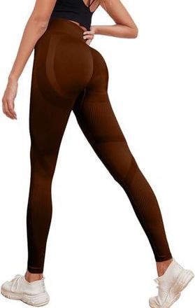 Generic Legging Anti Cellulite Femme D&eacute;contract&eacute; Unicolore Minceur Taille Haute Lissant Fessier sans Couture Pantalon Sport Femme Mode Yoga Base Fitness Panta