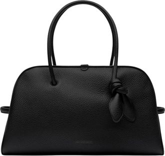 Jacquemus Femme, Sacs, Noir, Taille: ONE Size Sac de Bowling en Cuir Noir avec