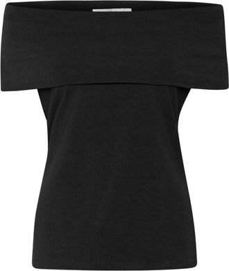 MY ESSENTIAL WARDROBE Femme, Blouses et Chemises, Noir, Taille: 46 FR &Eacute;l&eacute;gante Blouse Noire &Eacute;paules D&eacute;nud&eacute;es