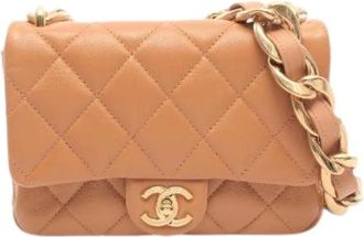 Chanel Pre-owned Sac bandouli&egrave;re matelass&eacute; petit mod&egrave;le - Femme - Pre-owned - Brun - Taille: ONE Size