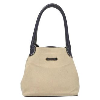Burberry Pre-owned Toile sacs-main - Femme - Pre-owned - Beige - Taille: ONE Size