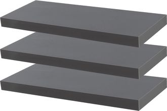 Harbour Housewares 3X grau 60cm Moderne schwimmende Wandregale Wohnzimmer Schlafzimmer B&uuml;ro Lagerung von Harbor Housewares