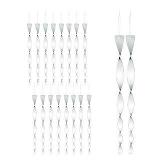 Relaxdays Vogelabwehr Spirale, 18er Set, reflektierend, Balkon & Garten, Windspirale, 40 cm, Vogelschreck, Silber