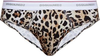 Dsquared2 Homme, Sous-v&ecirc;tements, Beige, Taille: M Slips &agrave; Imprim&eacute; Animal