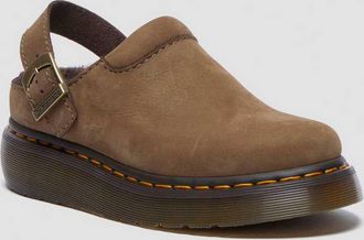 Dr. Martens Laketen Mit Kunstpelzfutter Plateau Mules in Gr&uuml;n, Gr&ouml;&szlig;e: 36