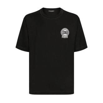 Dolce & Gabbana Casual Baumwoll T-Shirt mit Einzigartigem Design - - Tops - Herren - Schwarzk - XS