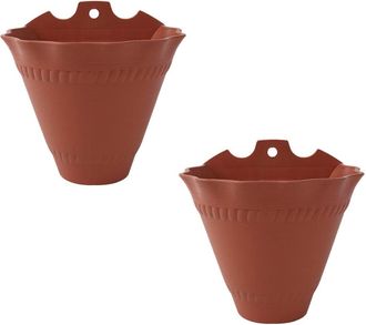 BESPORTBLE 2 St&uuml;cke H&auml;ngen Blumentopf Dekorative Form Pflanzer -montiert Blument&ouml;pfe F&uuml;r Garten Decor Ziegel Rot Bg180
