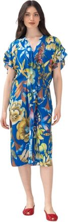 Momoni Femme, Robes, Multicolore, Taille: 44 FR Abito midi in seta fantasia fiori