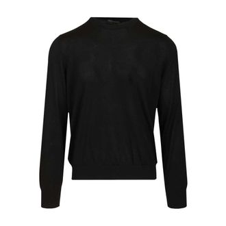 Tom Ford Fluid Silk Crew Neck - - Knitwear - Herren - Schwarzk - XL