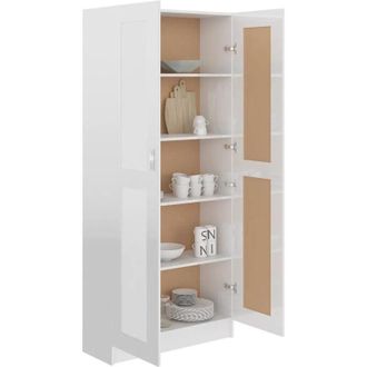 vidaXL B&uuml;cherschrank Hochglanz-Wei&szlig; 82,5x30,5x185,5 cm Holzwerkstoff - Vidaxl