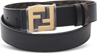 Fendi ceinture à boucle logo FF (années 20) - Noir