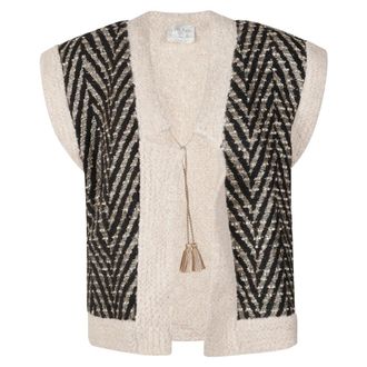 Forte_Forte Chevron Jacquard Mix Strickweste - - Knitwear - Damen - Mehrfarbig - S