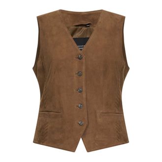 Max Mara Femme, Vestes, Brun, Taille: 38 FR Goatskin Vest