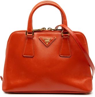 Prada Hobo Bags - Small Saffiano Vernice Promenade Satchel - Gr. unisize - in Orange - f&uuml;r Damen