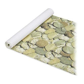 Relaxdays Weichschaummatte, zuschneidbar, Bad, Sauna, Pool, Antirutschmatte, Design, B x T ca. 65 x 150 cm, braun, A/Steine, 150 cm