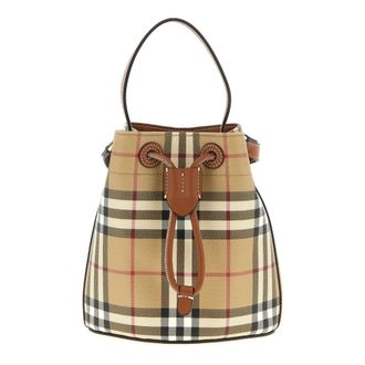 Burberry Femme, Sacs, Multicolore, Taille: ONE Size Check-print Leather Bucket Bag
