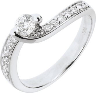 Edenly Verlobungsring Schicksal - Solstice dEté - Weißgold besetzt mit 17 Diamanten - 0.49 Karat - 18 Karat