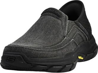 Skechers Mocassins à Enfiler Respected-Holmgren pour Homme, Noir, 7 US