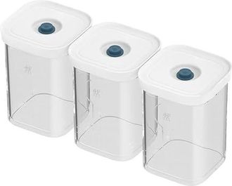 Zwilling FRESH & SAVE CUBE La Mer Vakuum Box-Set, 3-tlg, Gr&ouml;&szlig;e 2S, Modulare & Stapelbare Vorratsdose, Luftdichte & Vakuumierbare Aufbewahrung, Sp&uuml;lmaschinengee