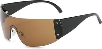 Generic Lunettes De Soleil Tendance Hommes Et Femmes Grand Cadre Lunettes De Soleil De F&ecirc;te De Vacances(Brown)