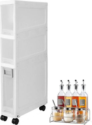 Generic Schmaler Aufbewahrungsschrank | Schlanker Aufbewahrungsschrank,&Uuml;bersichtliches K&uuml;chenregal Mit R&auml;dern - F&uuml;r Wohnzimmer Schlafzimmer B&uuml;ro K&uuml;che Eingang