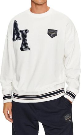 A|X Armani Exchange Homme, Sweatshirts et sweats &agrave; capuche, Blanc, Taille: L Felpa
