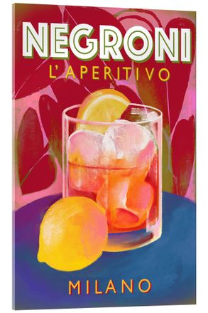 Posterlounge Negroni Aperitivo Milano, Italia Acrylglasbild von Marco Marella 20 x 30 cm Blau Wandbilder Wanddeko