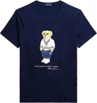 Ralph Lauren Homme, Tops, Bleu, Taille: XL Bear Graphic T-Shirt