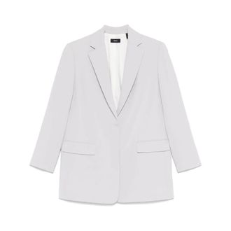 Theory Graue Gekn&ouml;pfte Jacke mit Schulterpolstern - - Jackets - Damen - Grau - S