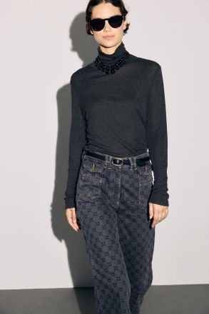 Gerard Darel Pull manches courtes en laine fine - REINE - anthracite