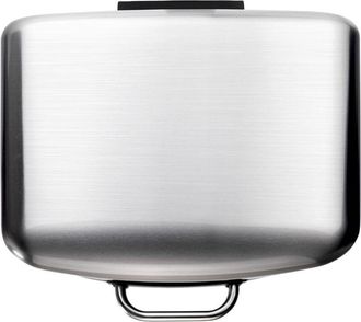 WENKO Treteimer Studio Easy-Close 30 l Edelstahl Mattiert, rostfrei, Absenkautomatik, Silber matt, Edelstahl rostfrei satiniert, Polypropylen, Kunststoff