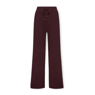 Elena Miro Palazzo Strickhose mit Kordelzug - - Trousers - Damen - Rot - 2XL