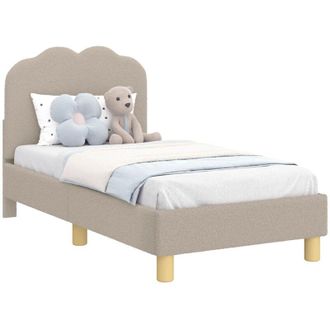 vidaXL Cadre de lit pour tout-petit avec t&ecirc;te de lit Gris clair vidaXL