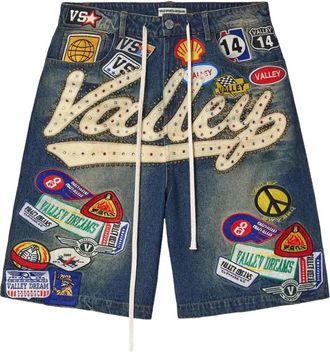 Vale 1980s patch denim shorts - Blau