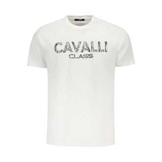 Cavalli Homme, Tops, Blanc, Taille: XL Tee-shirt Signature Logo