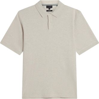 Ted Baker Redman Regular Strukturiertes Ecru Polohemd