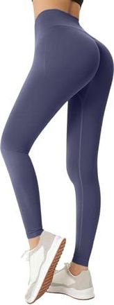 Generic Legging Anti Cellulite Femme Mode D&eacute;contract&eacute; Unicolore Yoga Base Fitness Pantalon de Sport Femme Minceur Taille Haute Lissant Fessier sans Couture Lo