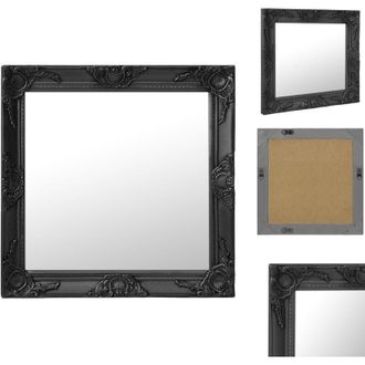 vidaXL Vidaxl - Wandspiegel im Barock-Stil 60x60 cm Schwarz - Wandspiegel - Barockspiegel - Antikspiegel - Quadratischer Spiegel - Wohnzimmerdeko