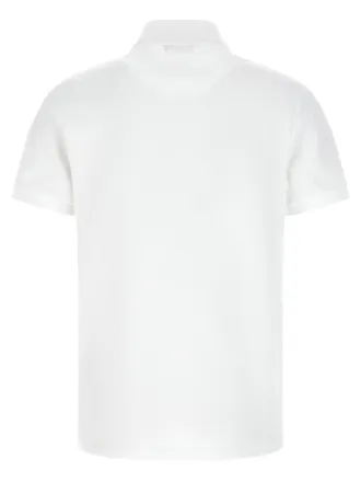 Balmain Logo-Embroidered Cotton Piqu&eacute; Polo Shirt - White