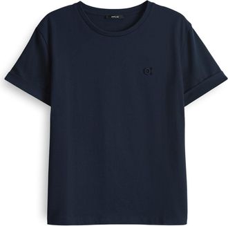 OPUS Damen Kurzarmshirt | T-Shirt SEROX Regular aus Organic Cotton Coal Blue, 38