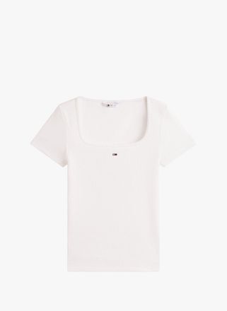 Tommy Hilfiger T-shirt c&ocirc;tel&eacute; en coton m&eacute;lang&eacute;