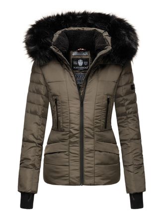 Navahoo Damen Winterjacke Adele - Warm, Mit Teddyfellfutter & Abnehmbarem Kunstfellkragen