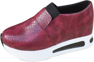 Generic Chaussures Slip-on Plateforme pour Femme Baskets sans Lacets Grande Taille Semelle &Eacute;paisse L&eacute;g&egrave;res Chaussures de Sport Marche Sneakers Tendances D&eacute;con
