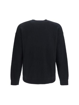 Laneus Mens Cashmere And Silk Crewneck Sweater Nero-Black Nero/black