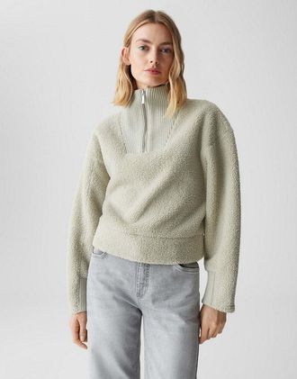 OPUS Sweatshirt GICK Regular Fit aus Teddyfell lockere Passform, flauschiger Griff, wärmend