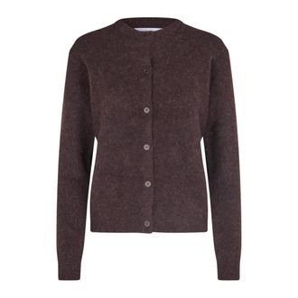 Sams&oslash;e & Sams&oslash;e Schwarzer Kaffee Kurze Strickjacke mit Kn&ouml;pfen - - Knitwear - Damen - Braun - XS
